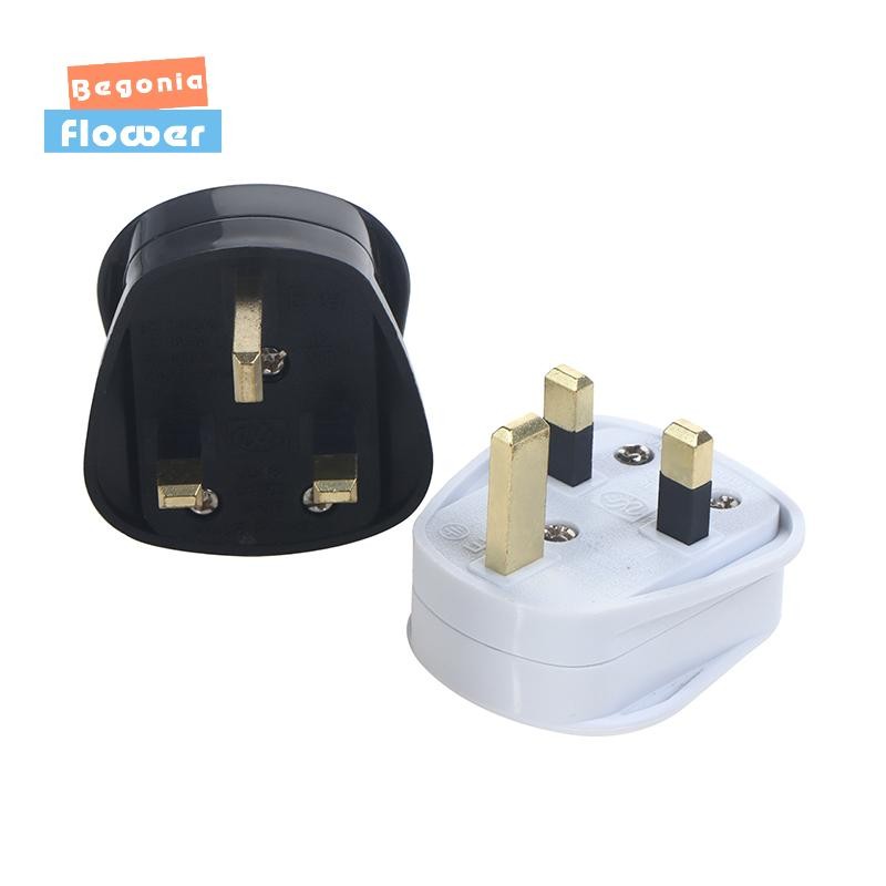 Begonia Flower England Removable Power Plug White ck 3 Pin UK Mains ...