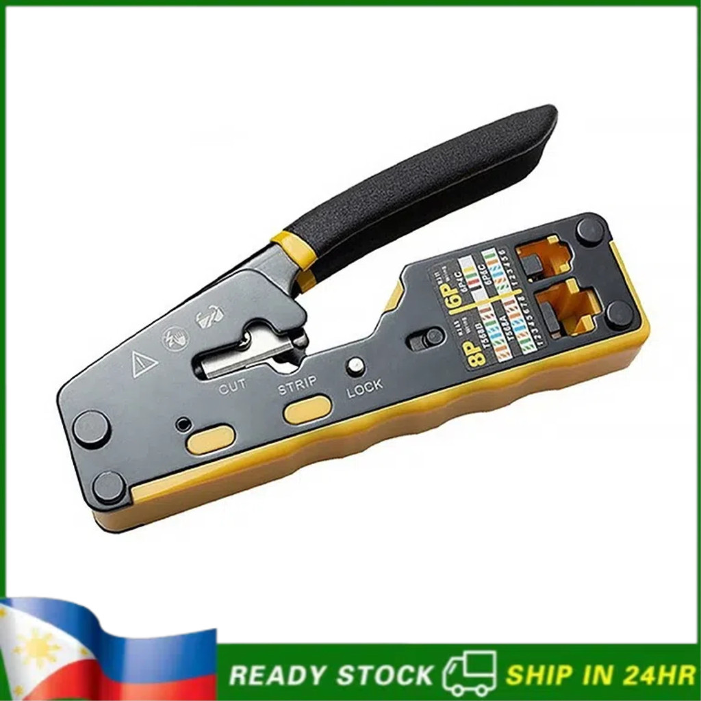 Cat6 Cat5 Cat5e 8P8C RJ45 Crimp Tool Pass Through Crimper Cutter ...