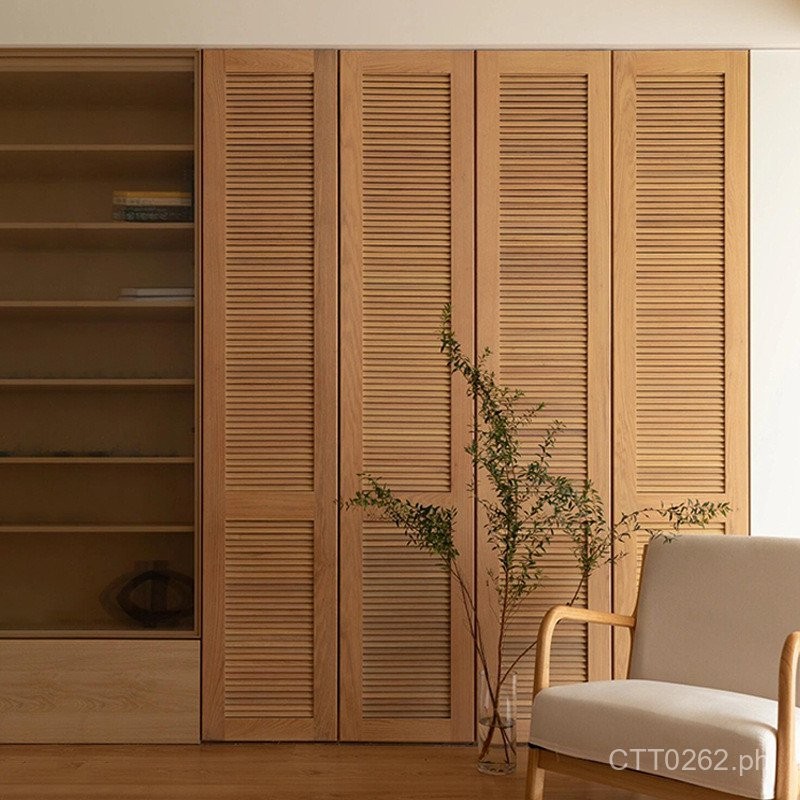 Solid Wood Sliding Door Basswood Partition Ventilation Louver ...