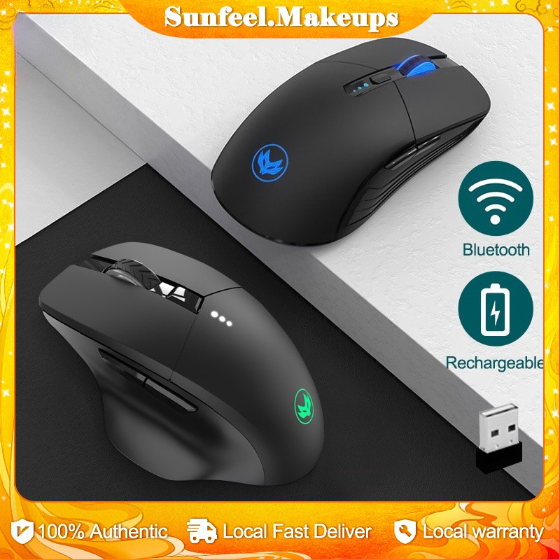 Wireless Mouse Rechargeable Bluetooth Mouse Silent Gaming Mouse For ...