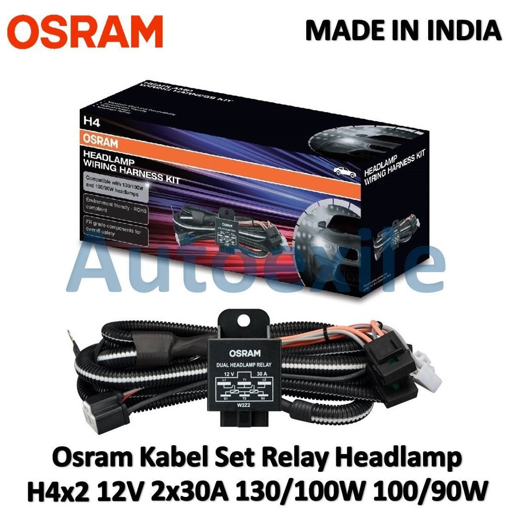 Cable Set Relay Osram Wiring Harness Kit For Dual Headlamp Lamp H4 12V ...