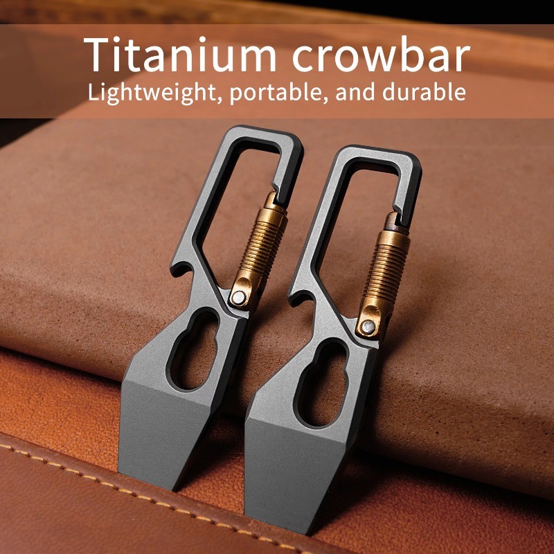 CNEDC Titanium Alloy Keychain Multifunctional Tool Crowbar Unboxing ...