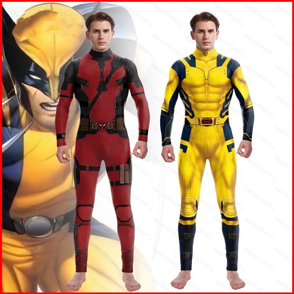 Jason Deadpool Wolverine film 3D Slim-fit jumpsuit cosplay cloth double ...