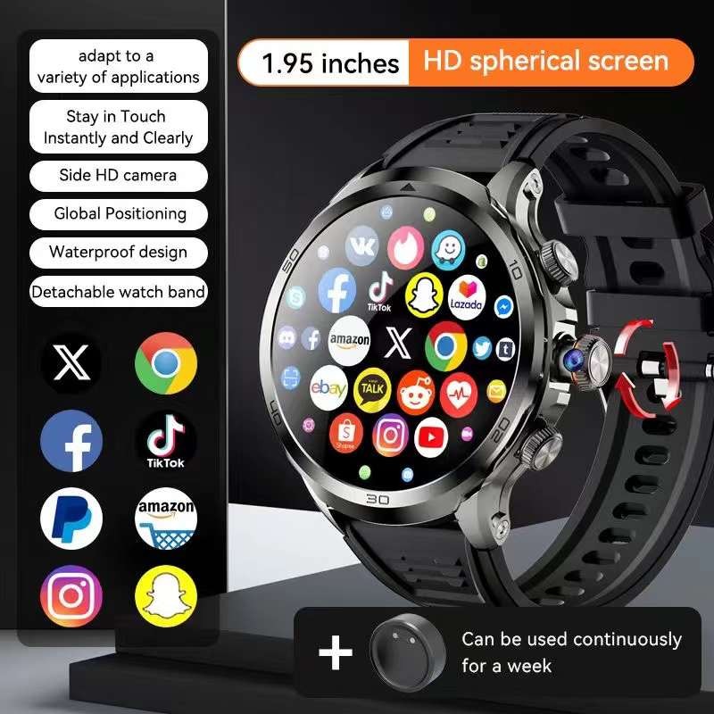 2024 NEW 4G Full Netcom H19 Smartwatch Android system 1.95 inch 720*720 ...