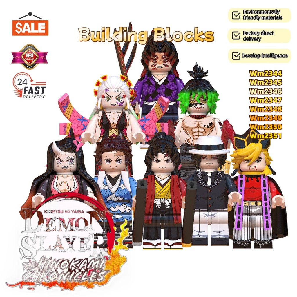 2024 New Demon Slayer Wm2344-Wm2351 Series Assembled Building Blocks ...