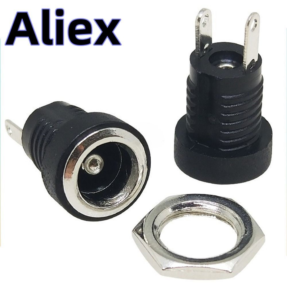 10Pcs DC022B 5.5 x 2.1mm DC Power Jack 2 Terminal 2 Pin Plug Adapter ...