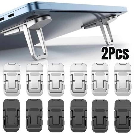 2PCS Foldable Laptop Stand with Adjustable Angles, Self-Adhesive ...