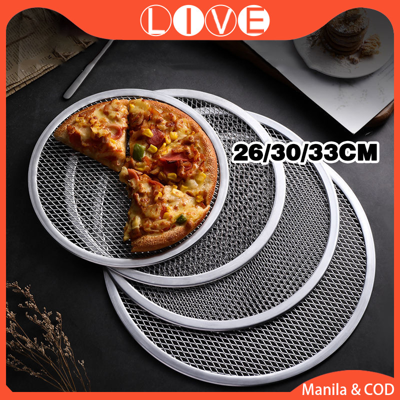 26/30/33cm Stainless Steel Pizza Screen Pan Round Pizza Mesh Thin Crust ...