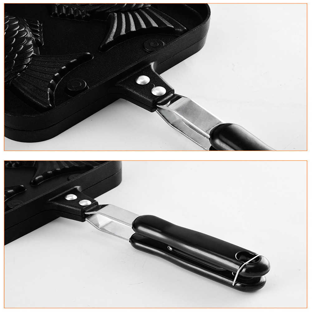 Double Fish Shaped Taiyaki Dessert Waffle Cake Maker Pan Aluminum Alloy ...