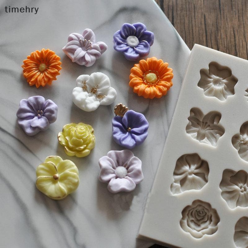 TY 3D Sunflower Rose Flowers Shape Silicone Mold Cake DIY Decoration ...