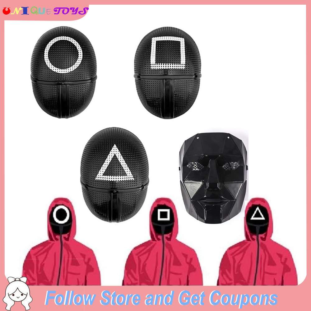 Squid Game Mask COS Cosplay Pretends To Play The Korean TV Series Black ...