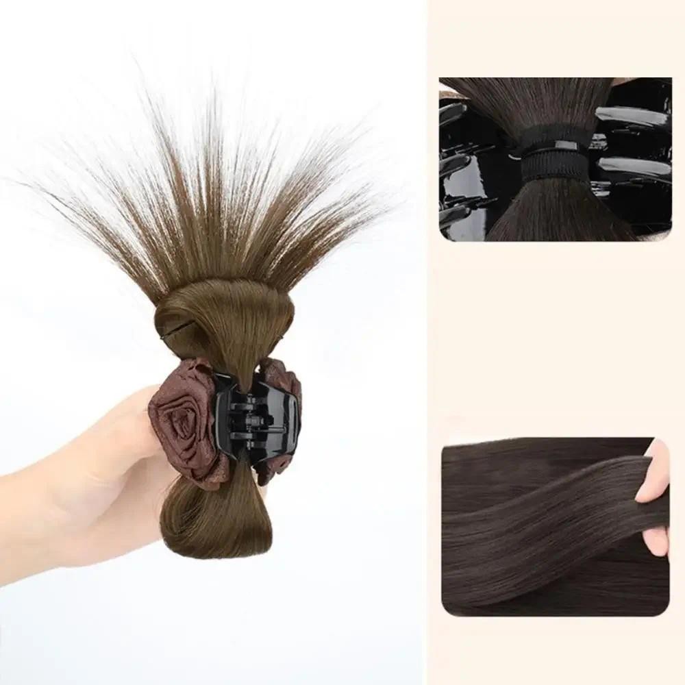 Women's wig ponytail Hair extension hairpin Rose clip Petal wig bun ...
