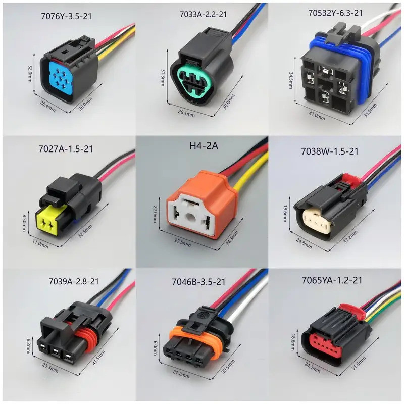 2PIN A variety of automotive connectors with wires, such as H11 signal ...