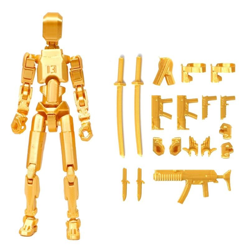 Laser T13 Action Figures Original 3D Printed Gold Movable Dummy 13 ...