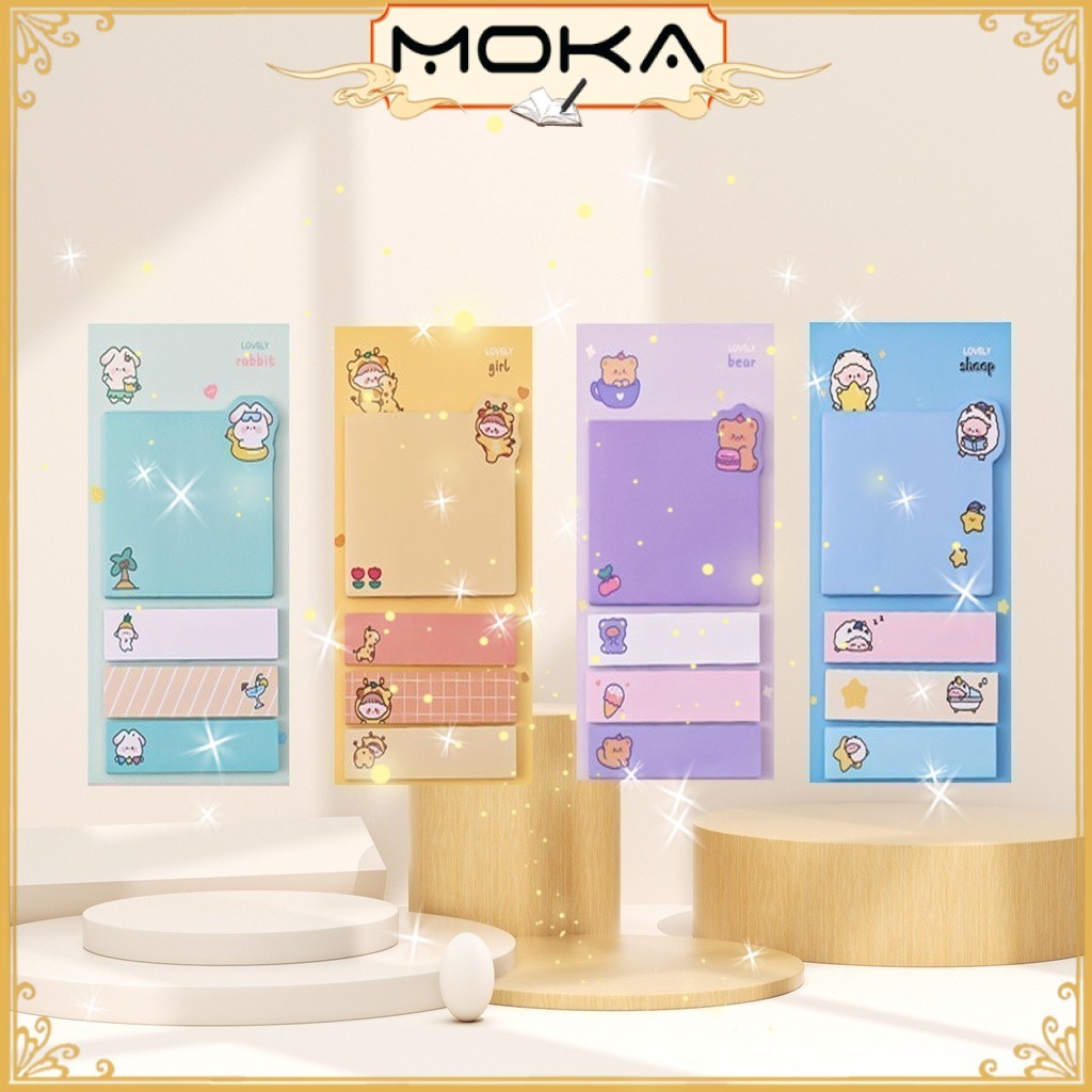 STICKY NOTE AND BEASTING CUTE MOTIF BOOKS / STICKY NOTE 4 LINE PAPER ...
