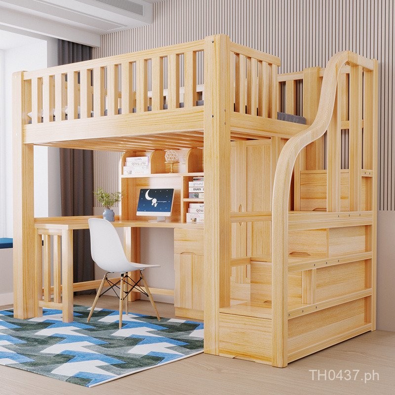 Integrated Solid Wood Multi-Functional Bunk Bed with Wardrobe, High and ...