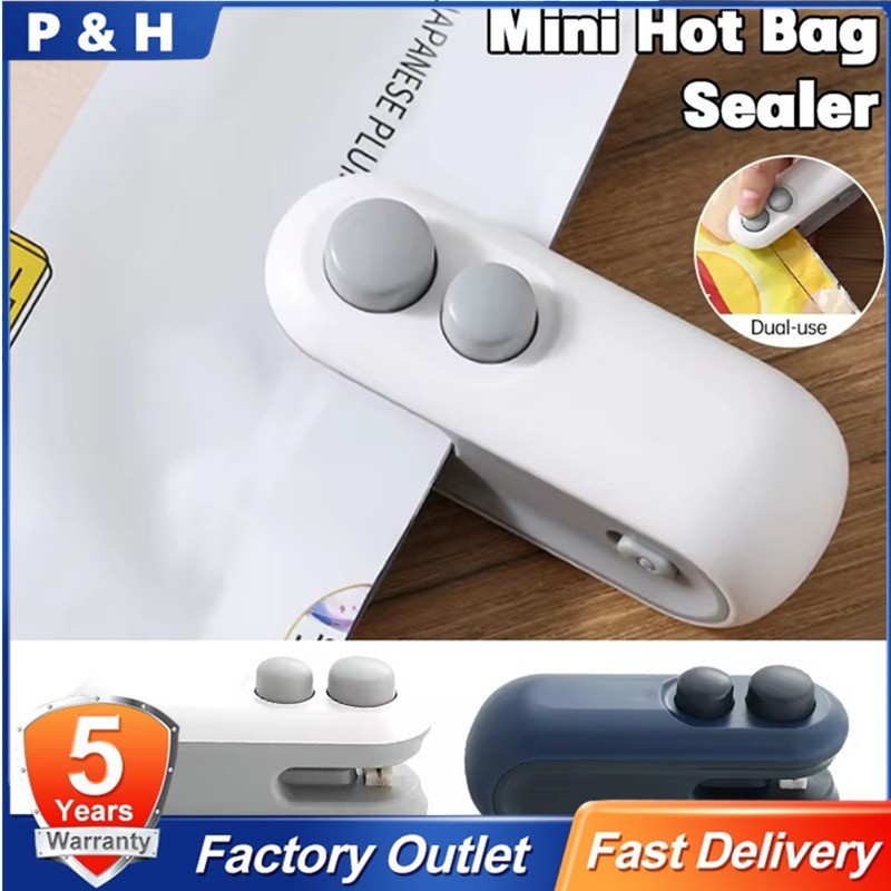 Electric Mini Sealing Machine Package Sealer Bags 2in1 Handheld Plastic ...