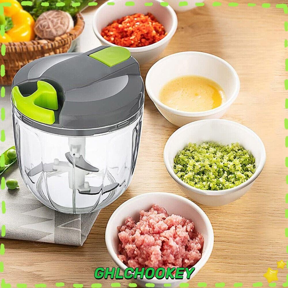 GHLCHOOKEY Manual Food Chopper, Stainless Steel PP Storage Speedy ...