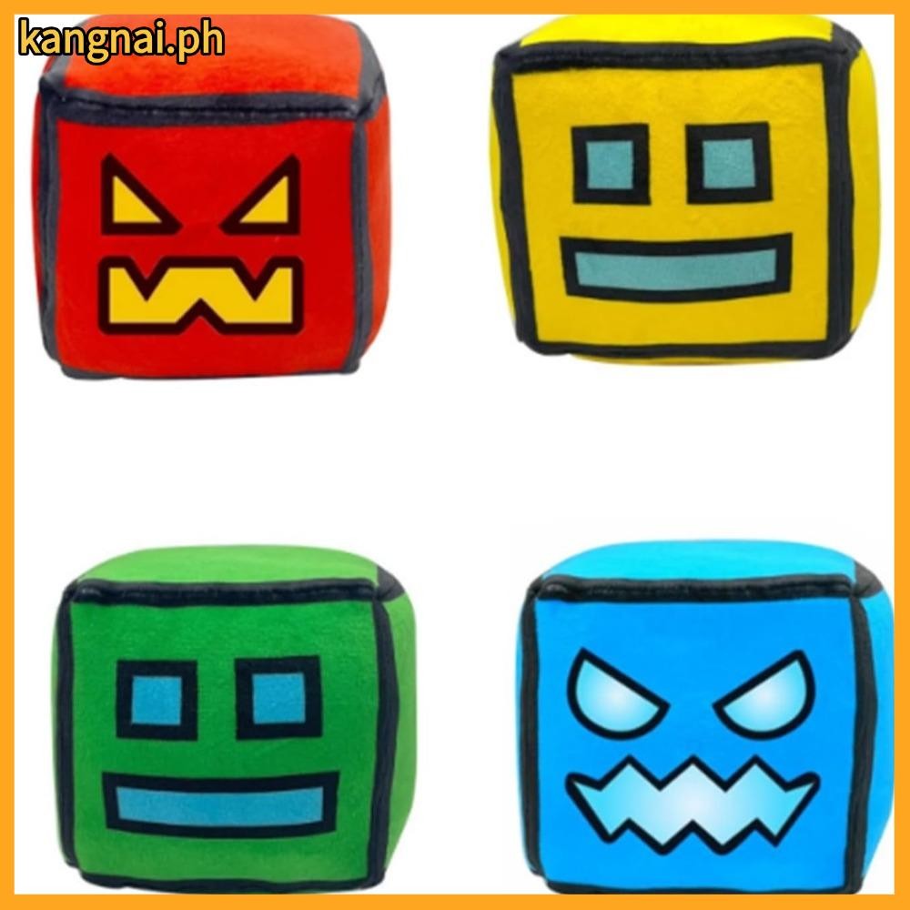 KANGNAI Geometry Plush Toy, 12cm Soft Geometry Dash Cube Small Pillow ...