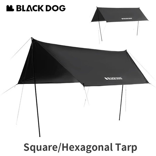 Blackdog Canopy Tarp Square Canopy Shelter Tarp Black Vinyl UPF50 ...