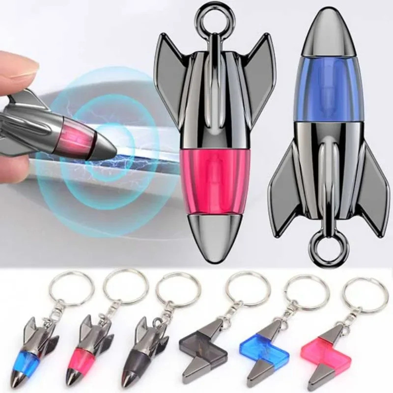 Car Static Eliminator Keychain Bullet Head Rocket Lightning Shaped Anti ...