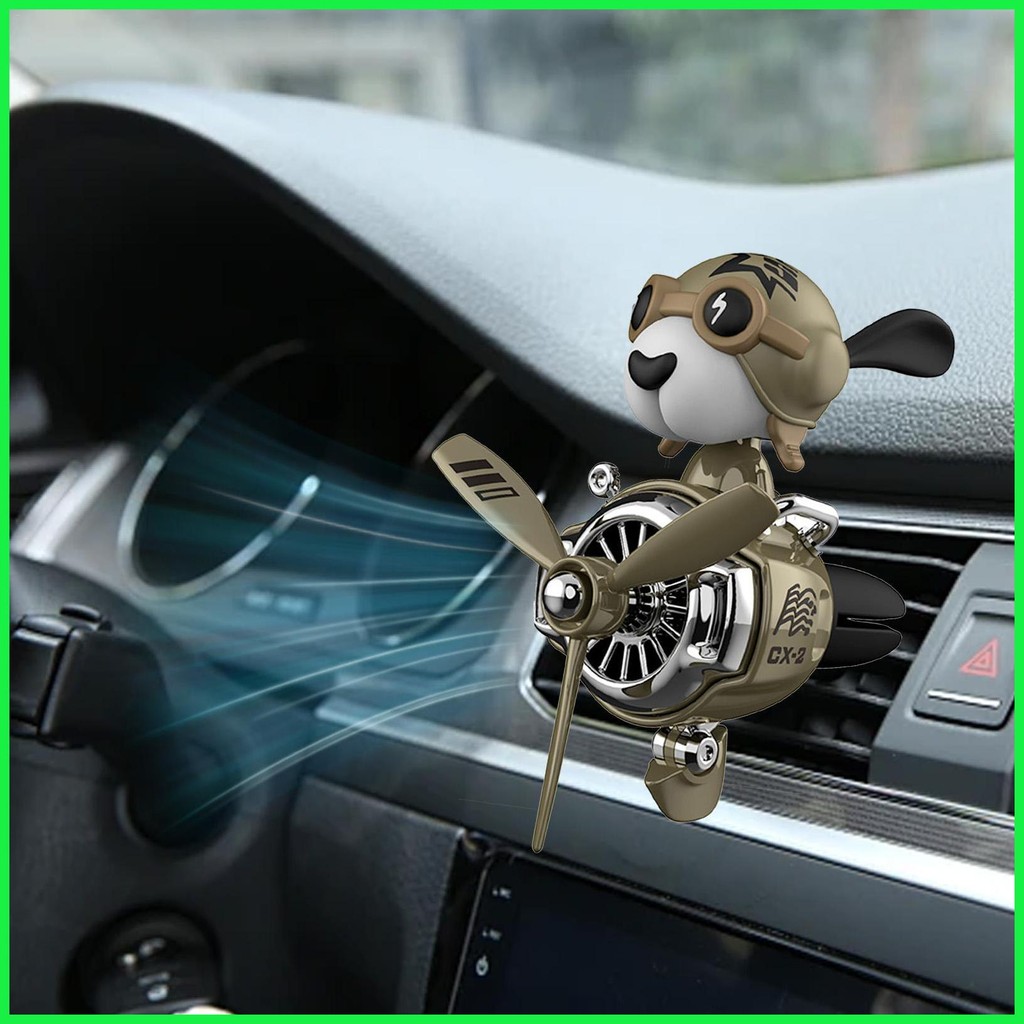 Car Air Freshener Diffuser Pilot Car Vent Air Freshener Rotating Propeller Dog Pilot Creative ...