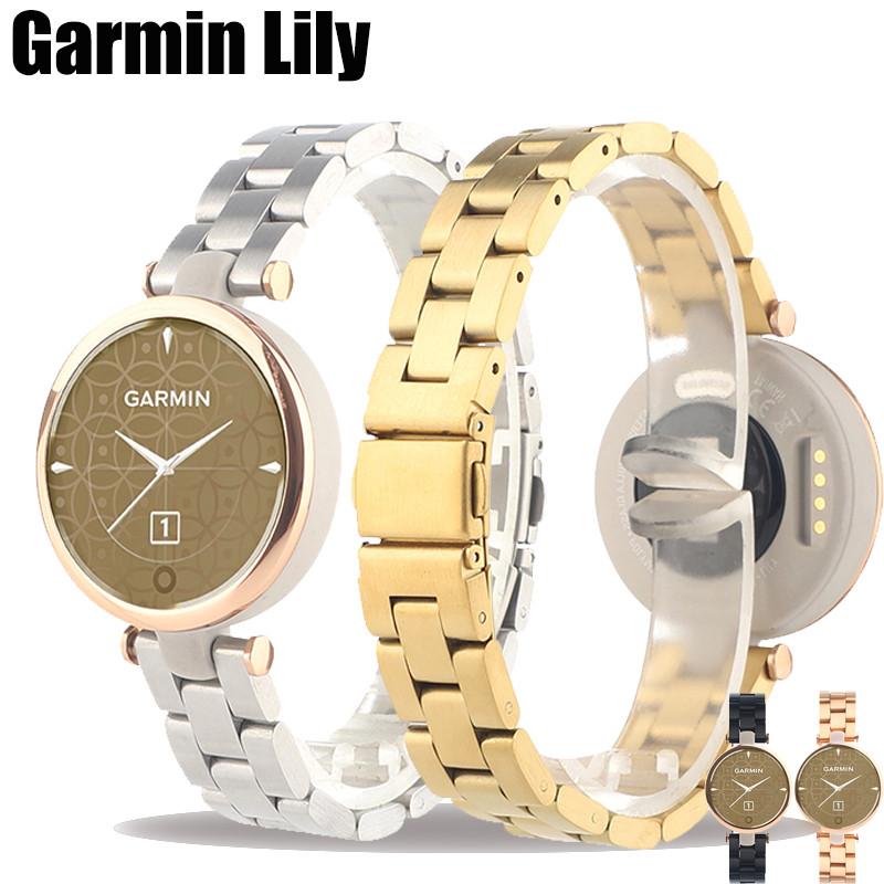 Lady Stainless Steel Strap For Garmin Lily ultra-thin Classic Metal ...