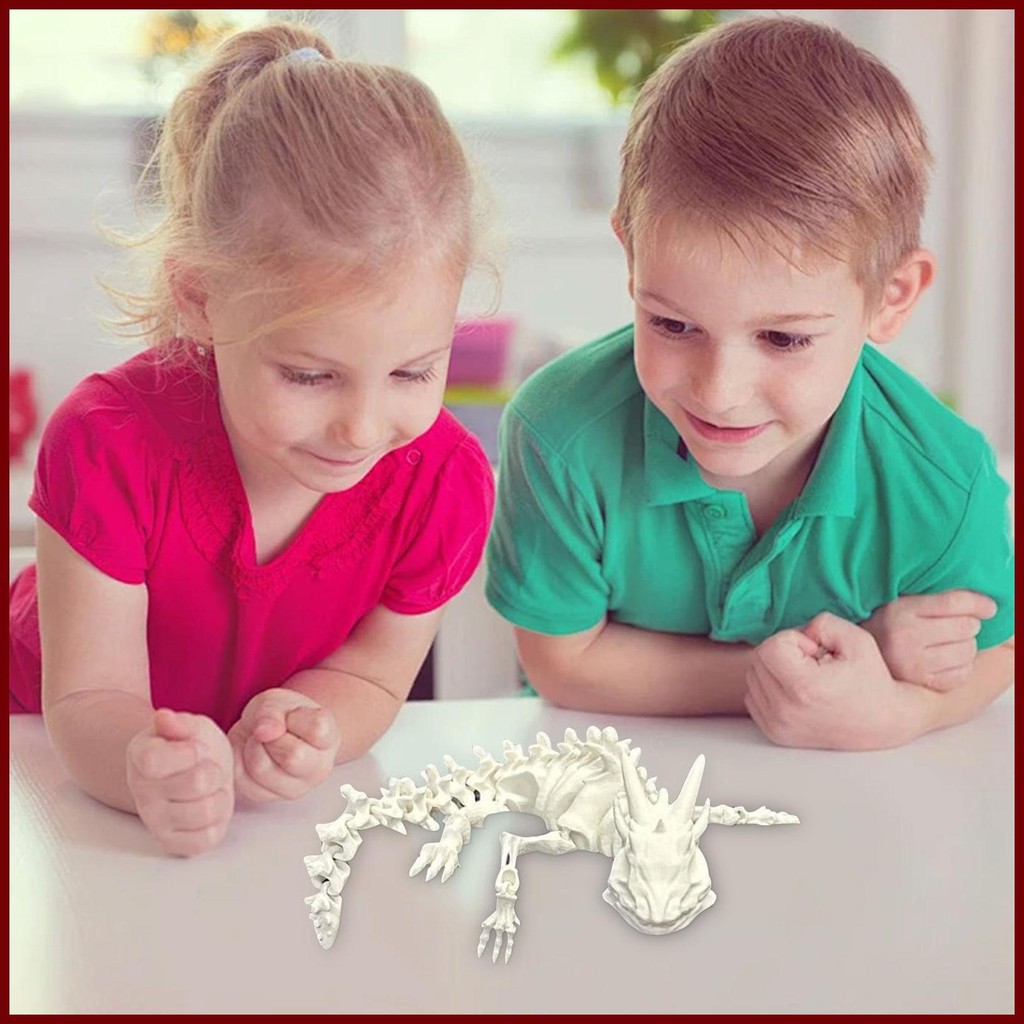 3D Printed Fidget Dragon Skeleton Flexible Sensory Toy Movable Joint ...