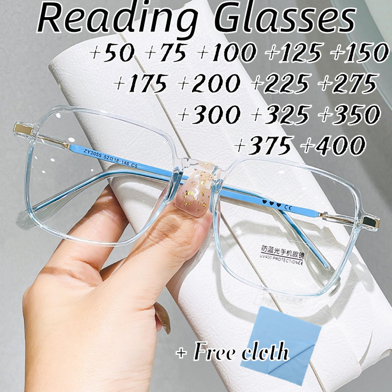 Ultralight Anti Radiation Reading Glasses with Grade +50-400 for Women ...