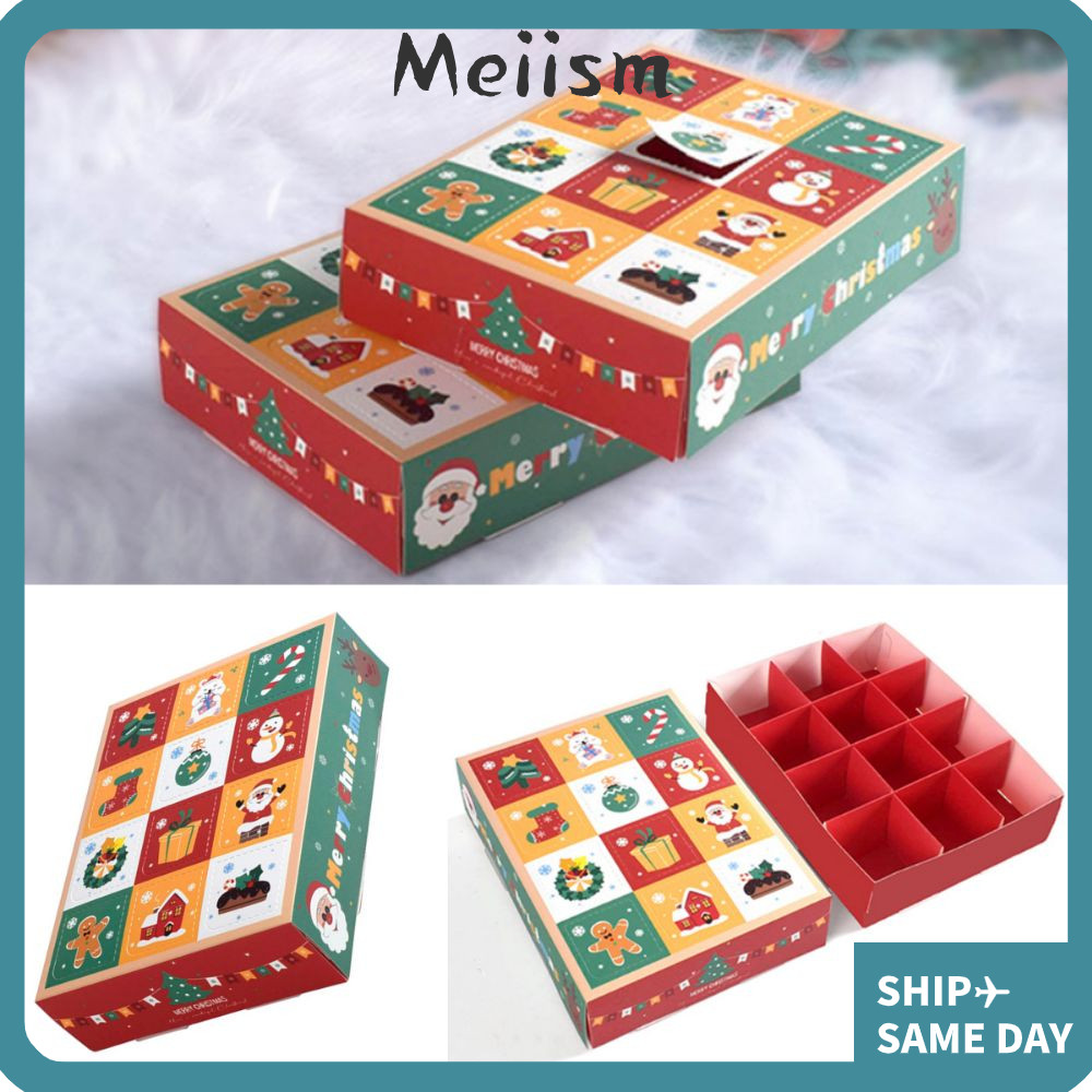 MEIISM 5PCS Christmas Empty Blind Boxes, Multicolor 12 Grids Christmas ...