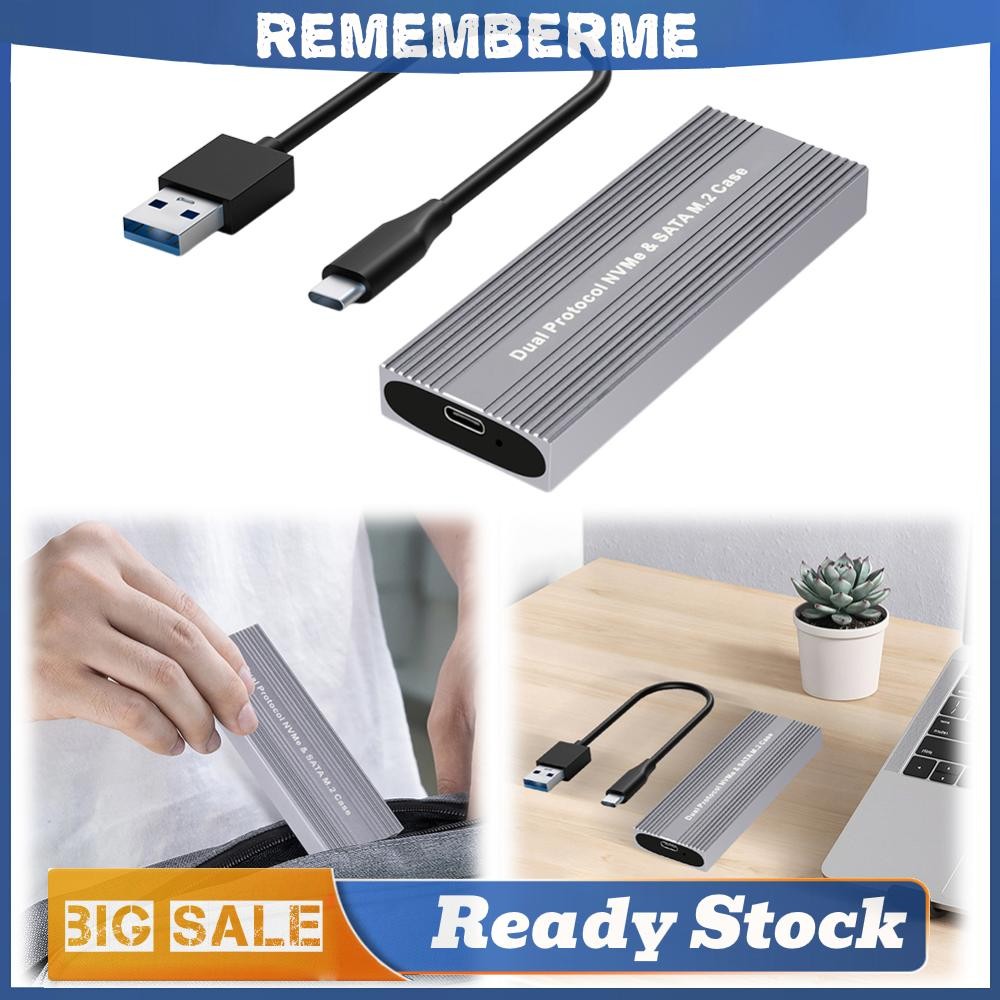 USB3.2 To M.2 NVME Hard Drive Enclosure 10Gbps PCIe 6Gbps SATA External ...