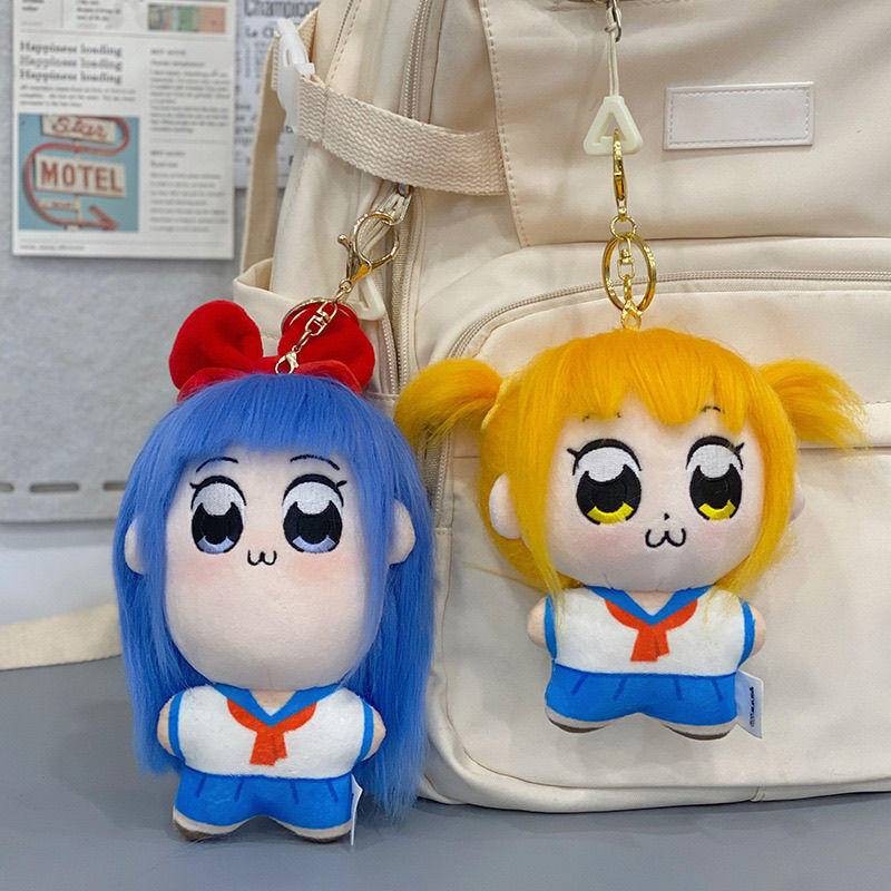 Pop Team Epic Popuko and Pipimi Plush Keychain Doll Messy Hair Doll ...