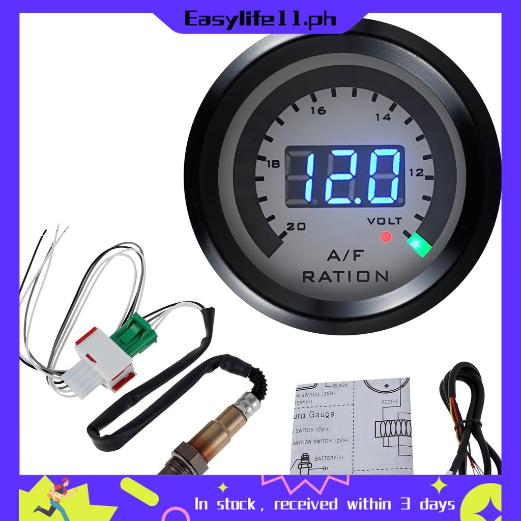 Air Fuel Ratio Gauge 52mm/2inch 12V Precise AFR Gauge Kit with O2 ...