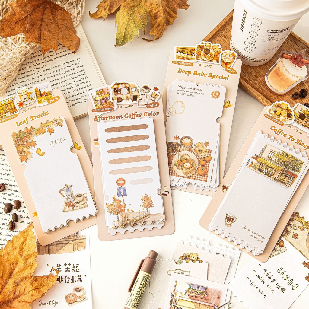 Cdaily|50 Sheets Watercolor Alien Shaped Receipt Note Pad Retro Tea ...