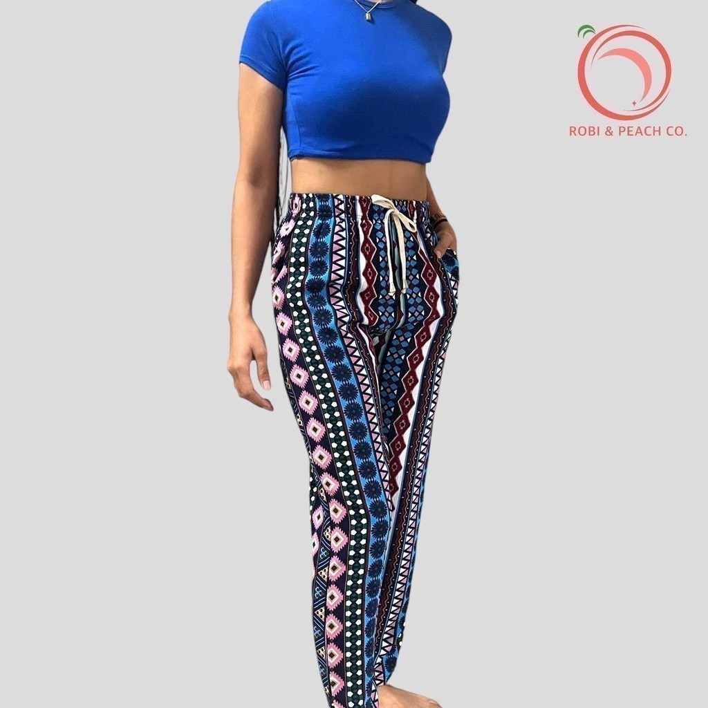 Printed Straight Challis Pants with Side Pockets for Women Lightweight ...