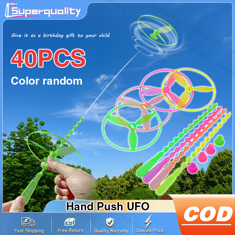 40Pcs Kids Outdoor Bamboo Dragonfly Hand Push Flying Toy Twisty Flying ...