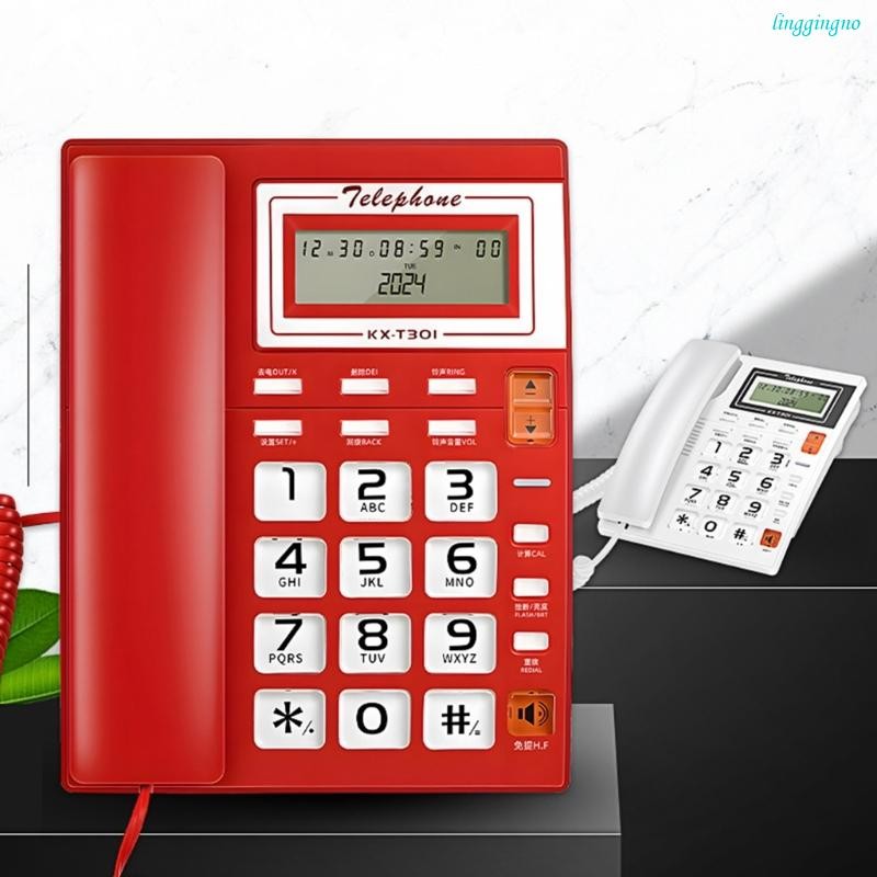 RR Corded Landline Phone Large Button Telephone LCD Display for ...
