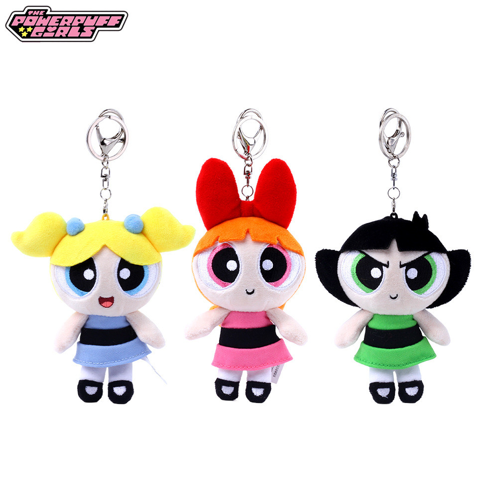 Cute The Powerpuff Girls Plush Toy Keychain Blossom Bubbles Buttercup ...