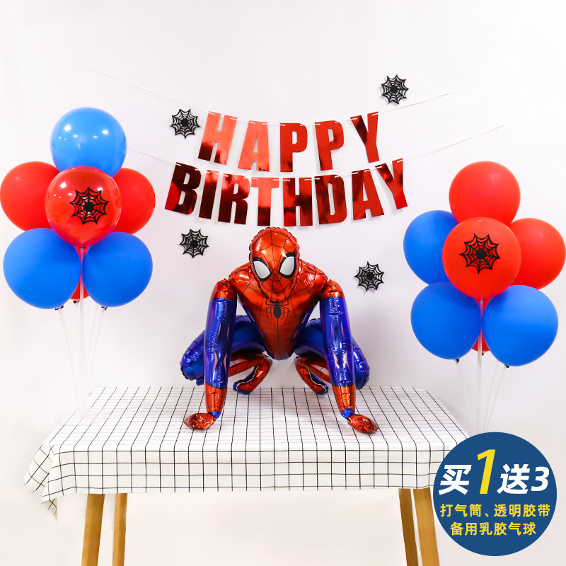 Spider-Man Theme Balloon Table Float Boys Children's First Birthday ...