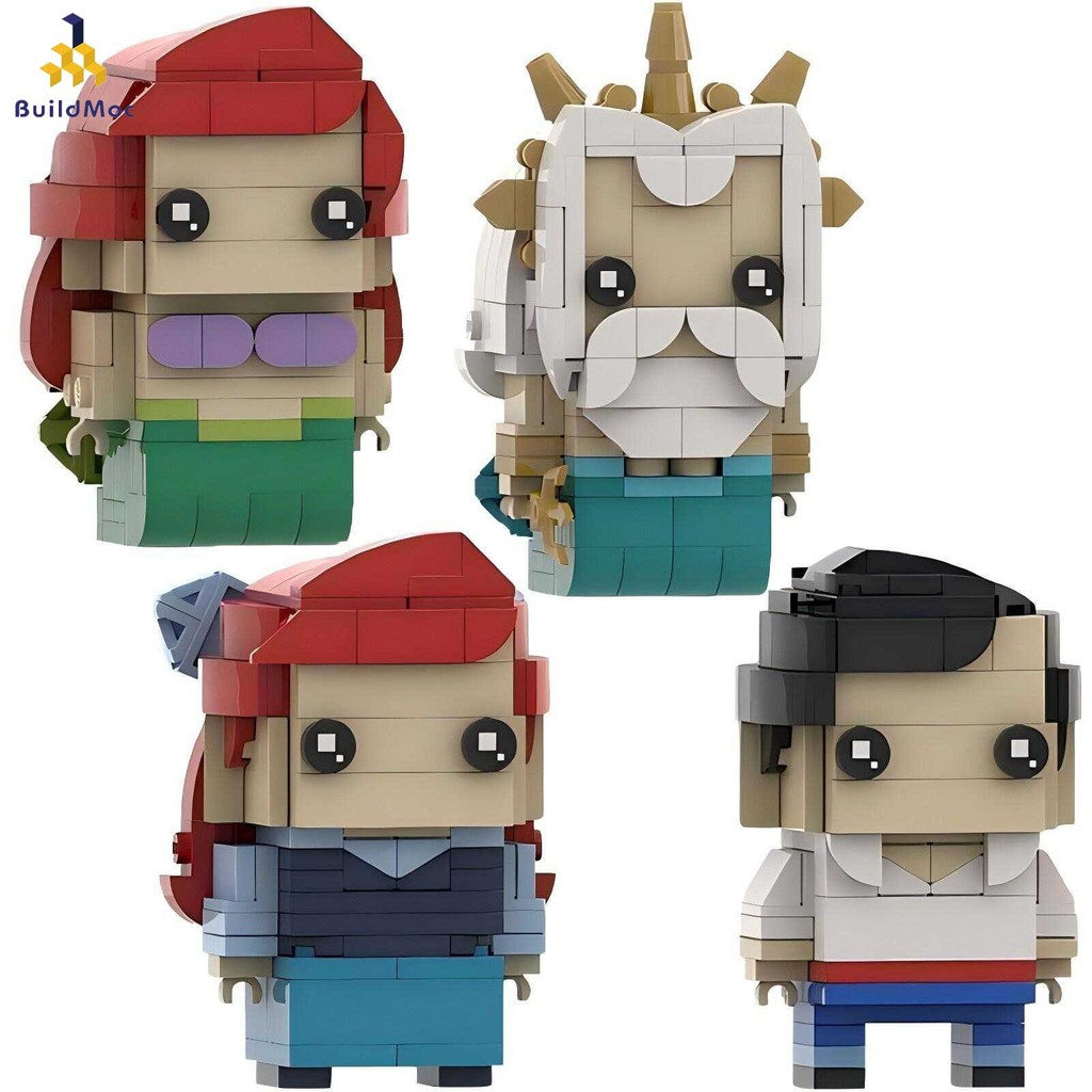 The Little Mermaid Brickheadz model Ariel and Prince Eric Building ...