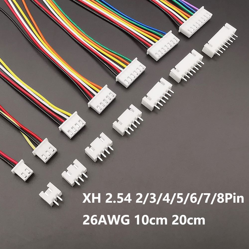 5Sets JST XH2.54 XH 2.54mm Wire Cable Connector 2/3/4/5/6/7/8 Pin Male and Female Plug Socket ...
