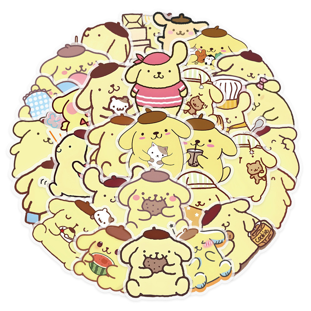 50 pcs Pom Pom Purin Cartoon PET Plastic Waterproof Stickers | Shopee ...
