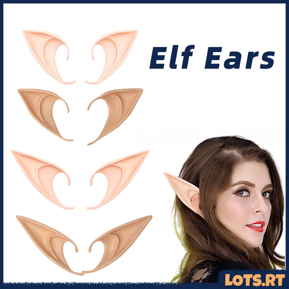 2 Colors Cosplay Elf Ears Fairy Ear Anime Cos Accessories Dark Elf ...