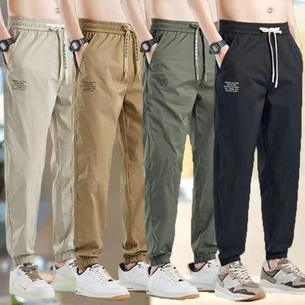 Workwear Ice Silk Leisure Pants Men'S Loose Tappered Summer Thin Quick ...