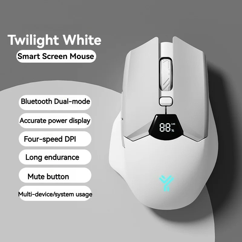 Wireless Bluetooth Mouse, Smart Screen Display, Dual Mode Mute Button ...