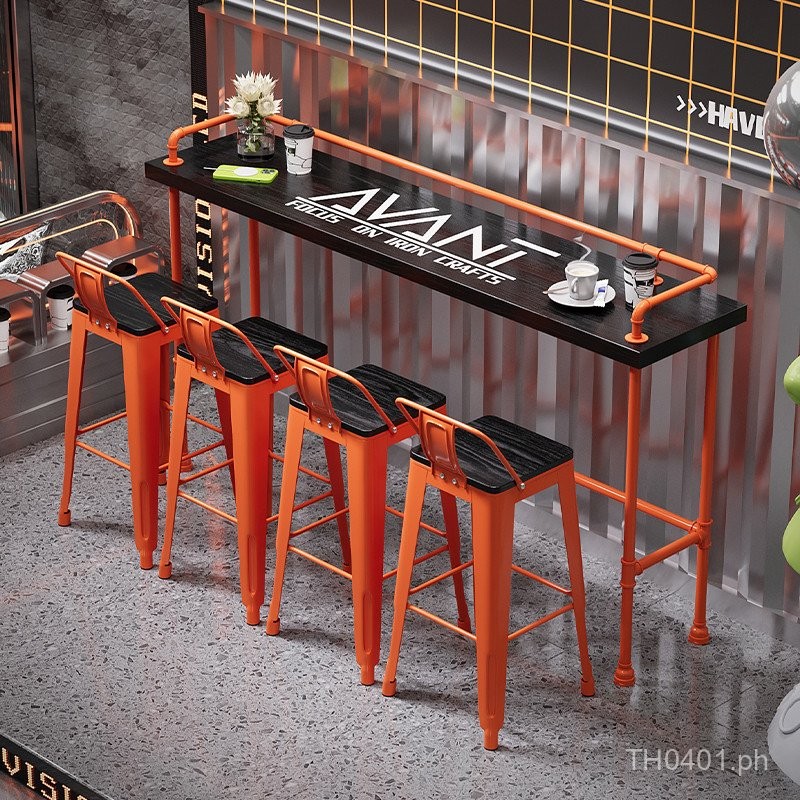 Solid Wood Coffee Shop Bar Milk Tea Shop Rest Area Creative Industrial ...