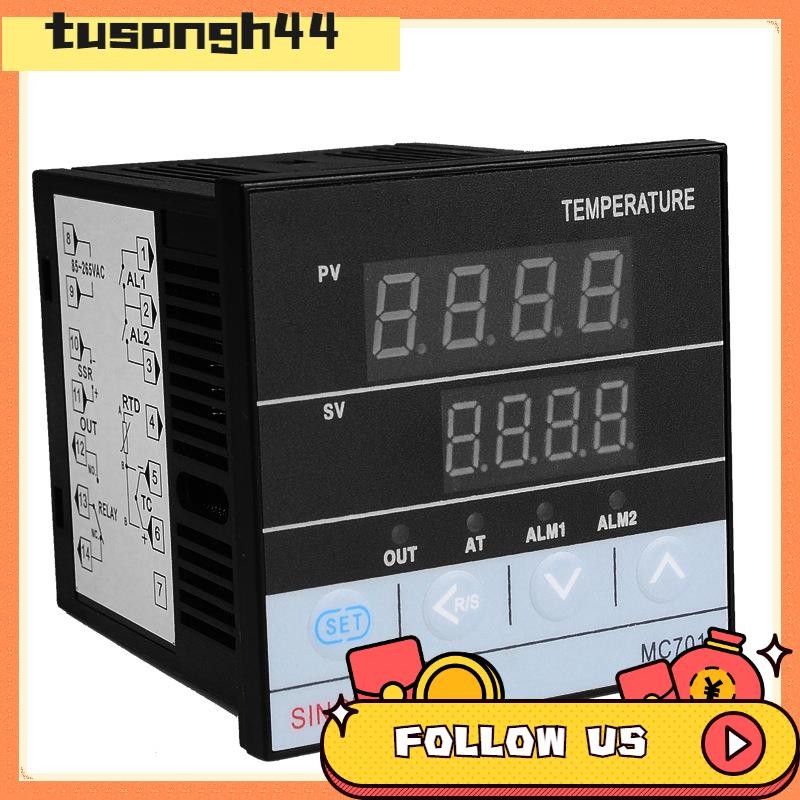 MC701 Digital PID Temperature Controller Waterproof K Type PT100 Sensor Input Relay SSR Output ...