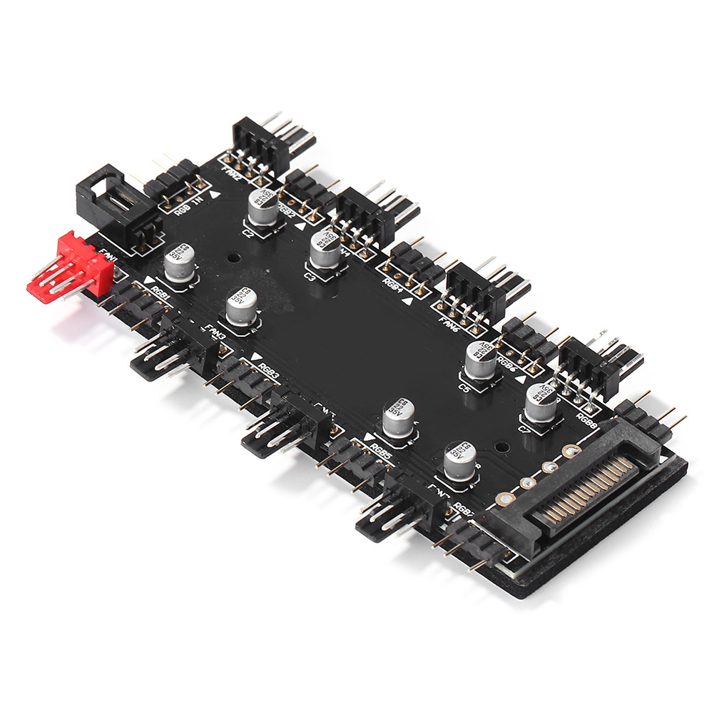 5V/3 Pin ARGB 4 Pin Fan PWM HUB 1 To 8 Ports Splitter for PC ...