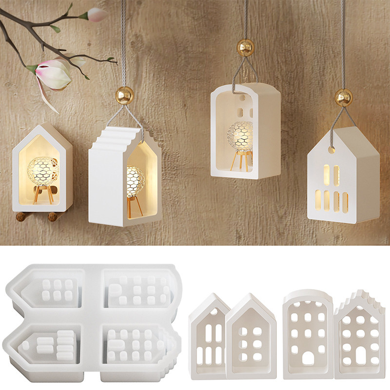 CHK 3D Mini House Candlestick Silicone Mold DIY Cute Home Ornament ...