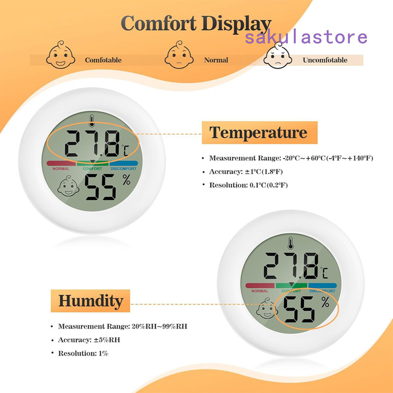 Hygrometer Thermometer Meter Digital With Comfort Levels Indicator And ...
